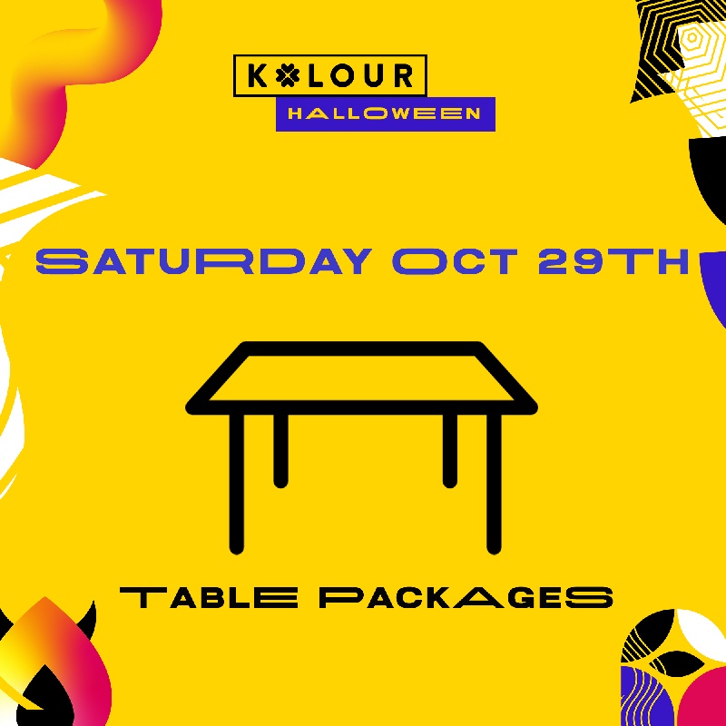 Megatix - Table Packages: Kolour Halloween 2022 - SATURDAY 29th Oct