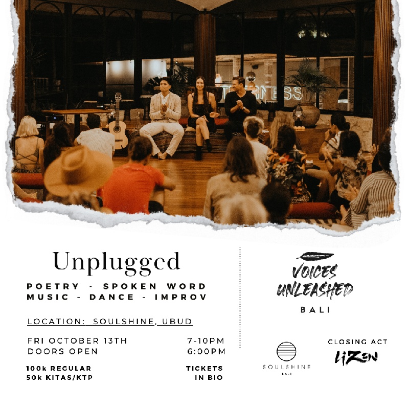 Megatix - Voices Unleashed - Unplugged Open Mic #84 - Soulshine, Ubud