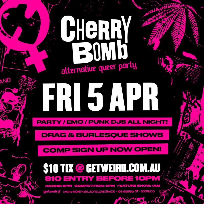 Megatix - Cherry Bomb: Alternative Queer Party Fri 5 Apr