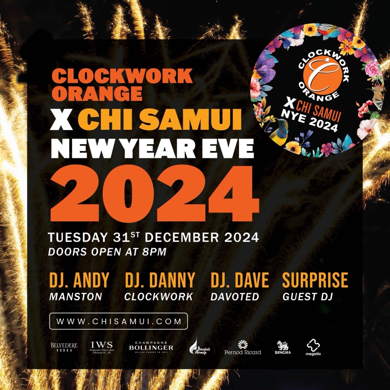 Megatix - NYE 2024 - CLOCKWORK ORANGE X CHI SAMUI