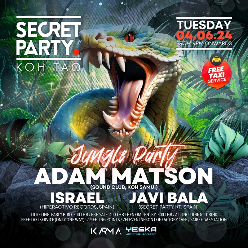 Megatix - ADAM MATSON @Secret Party koh tao
