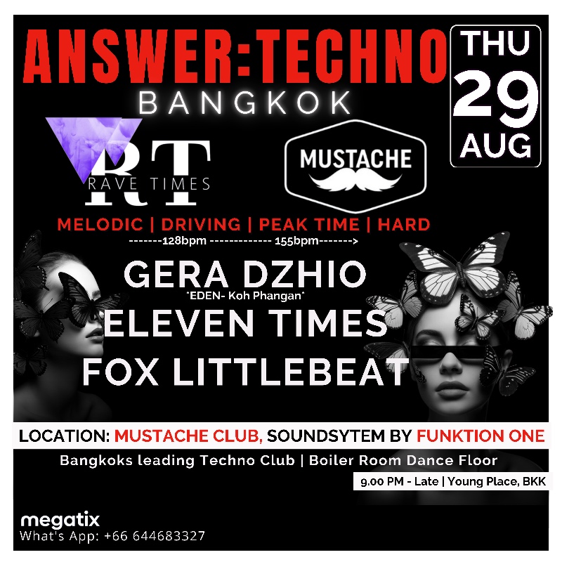 Megatix - Answer:Techno Bangkok - Mustache Club