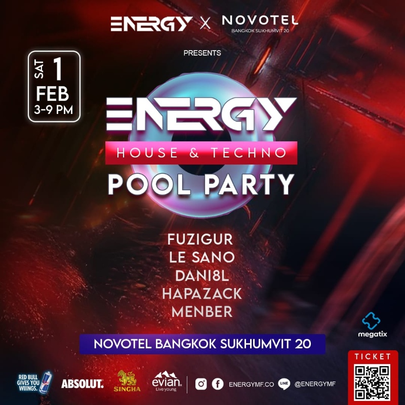 Megatix - ENERGY POOL PARTY - SAT 1 FEB