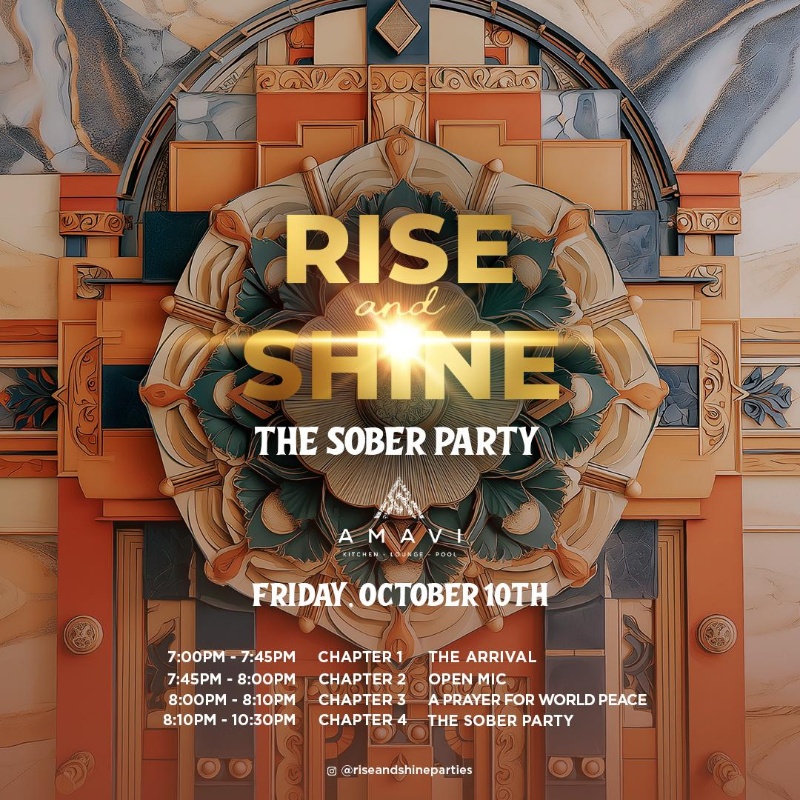 Megatix - RISE and SHINE Sober Party 7pm Fri Oct 10th @AMAVI